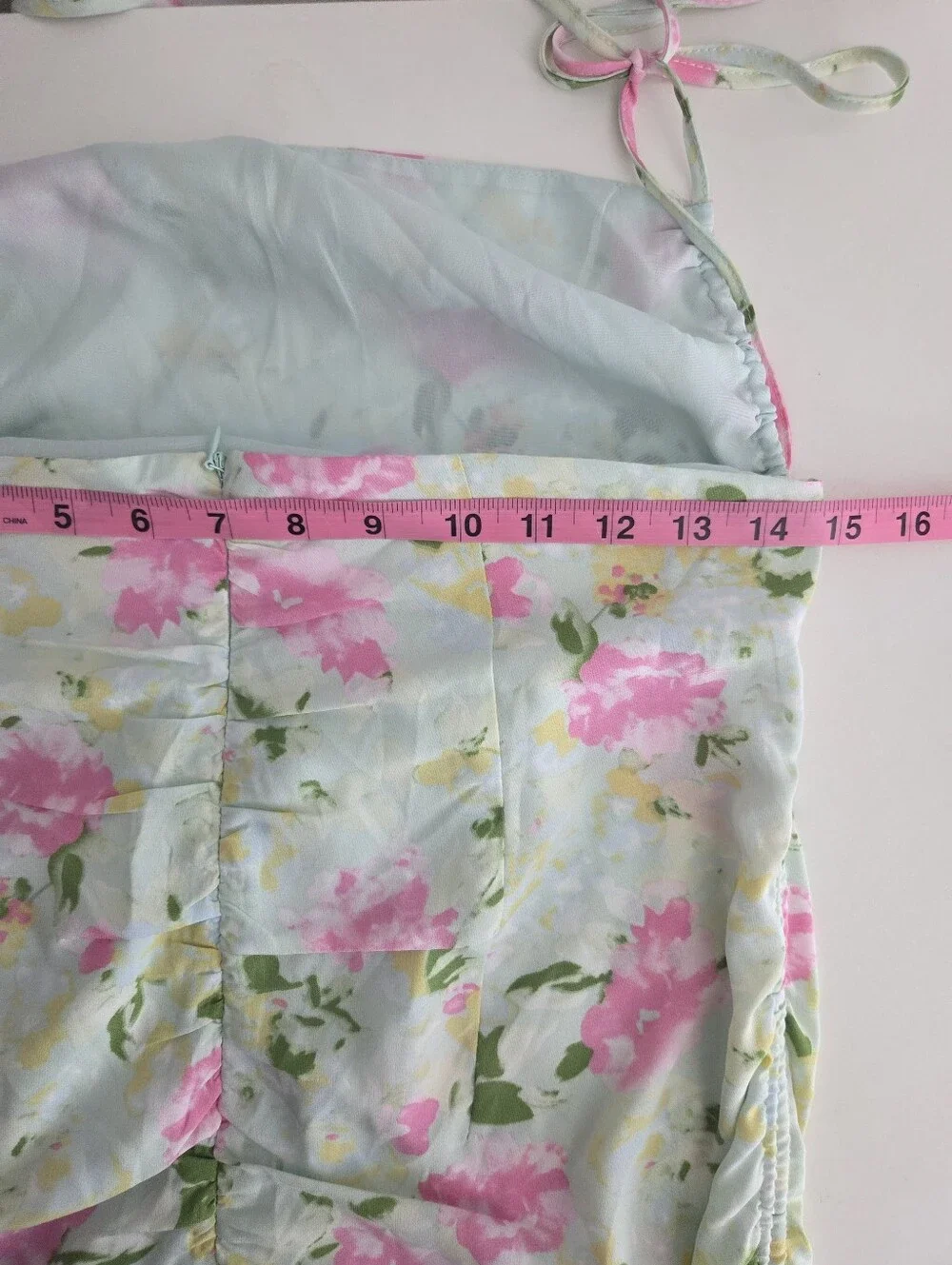SNDYS. | Dresses | New Sndys Floral Ruched Tie Side Open Back Spaghetti ...